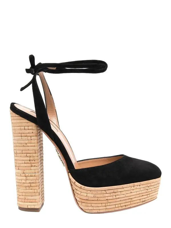 AQUAZZURA Penelope Plateau 140mm Sandals - Black