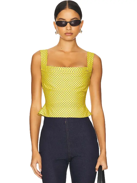 Miaou Imogene Corset - Yellow Polka Dot