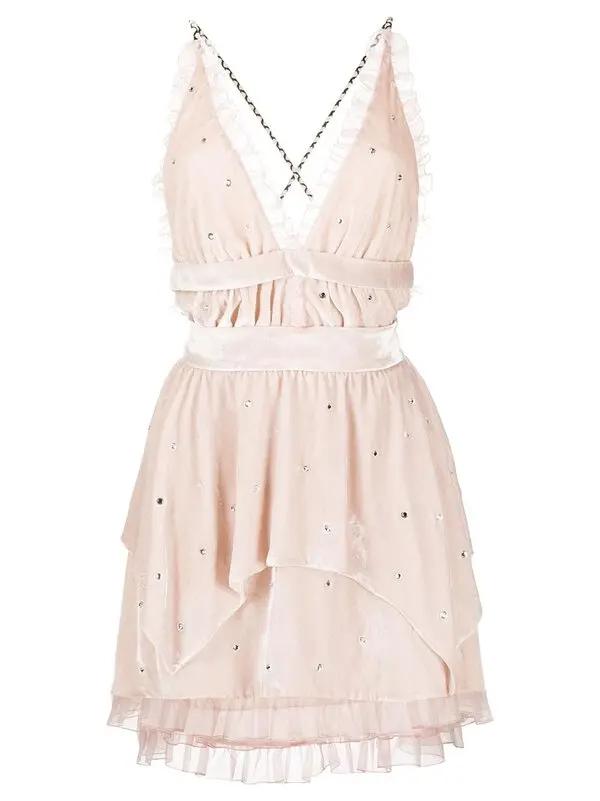 Philosophy Di Lorenzo Serafini Ruffle-detail Flared Dress - Pink