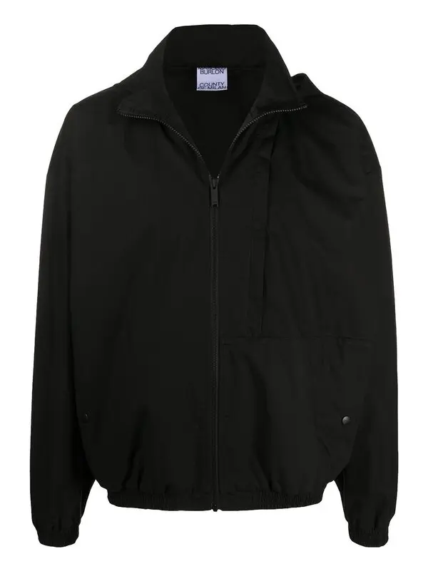 COUNTY OF MILAN Logo-print Zip-up Track Jacket - Black