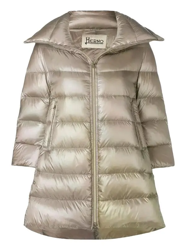 Herno Padded Zip-up Coat - Neutrals