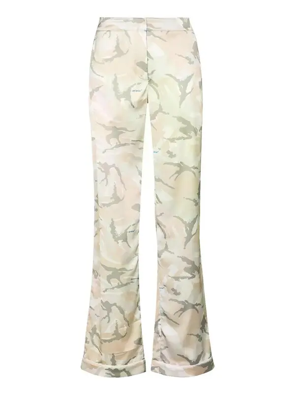 Off-White Camouflage-pattern Flared Trousers - Neutrals