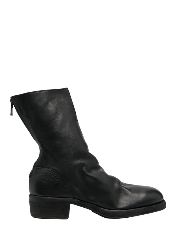 Guidi Back Zip Boots - Black