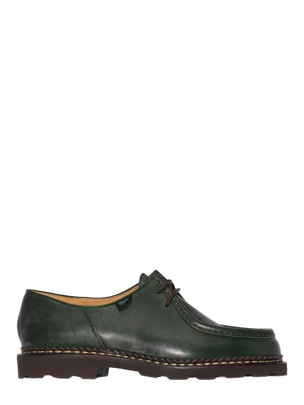 Paraboot Michael Lisse Leather Lace-up Shoes - Green