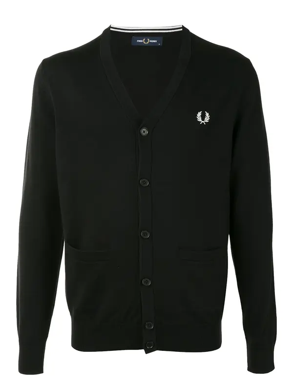 Fred Perry Logo-embroidered Cardigan - Blue