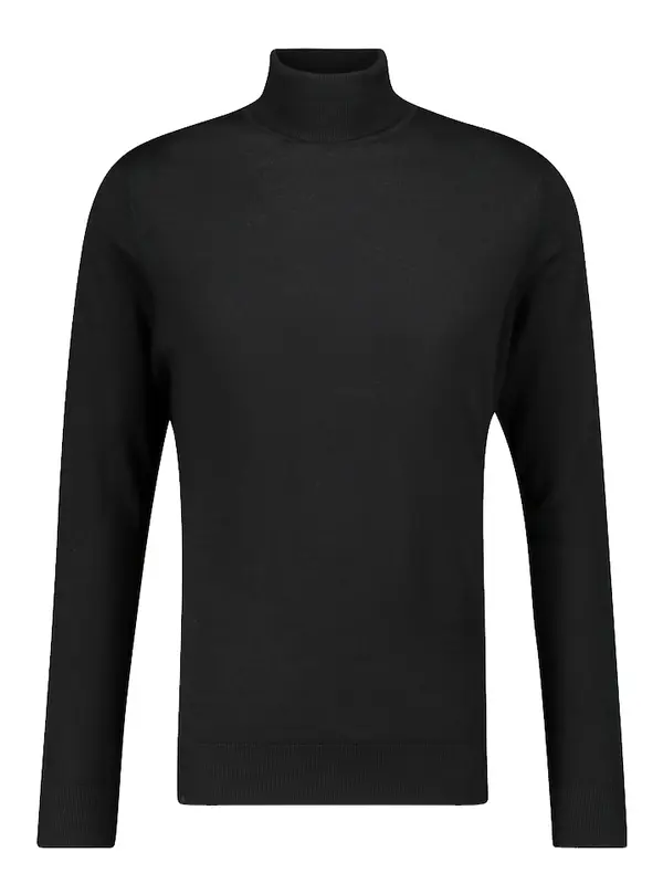 Sunspel Wool Turtleneck Sweater - Black