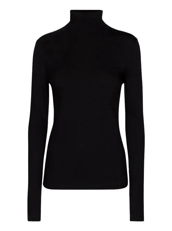 Vince Essential Turtleneck Top - Black