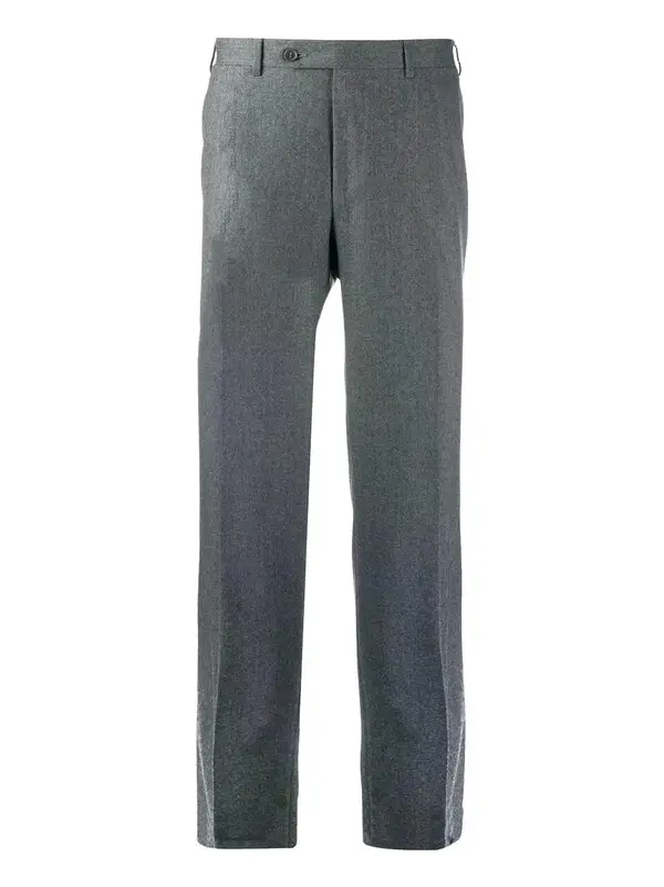 Canali Straight Leg Wool Trousers - Grey
