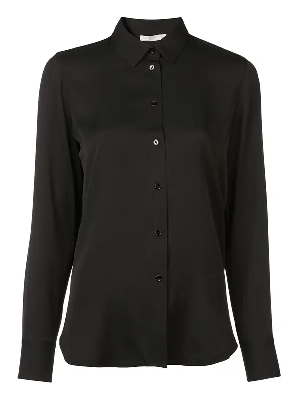 Vince Classic Silk Shirt - Black