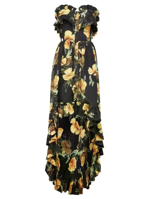 Philipp Plein Floral Print Evening Dress - Black