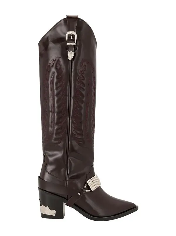 Toga Over-the-knee Cowboy Boots - Red