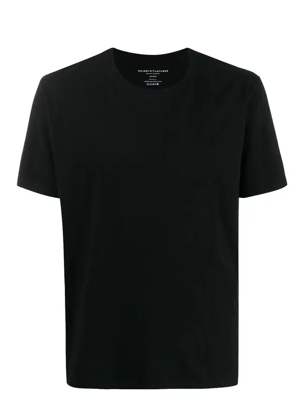 Majestic Filatures Plain Crew-neck T-shirt - Black