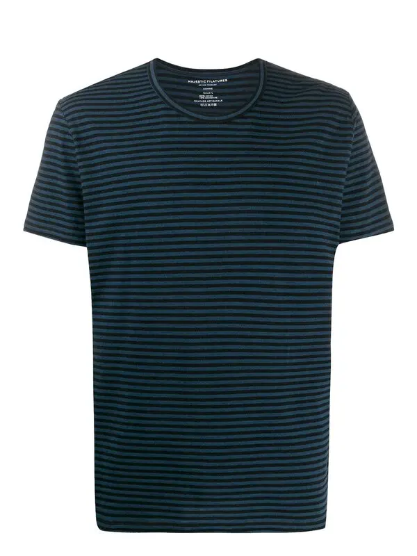 Majestic Filatures Striped Crew-neck T-shirt - Black