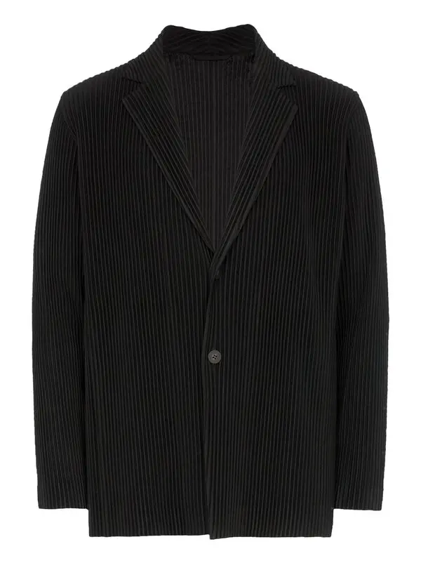 Issey Miyake Single-breasted Plissé Blazer - Black