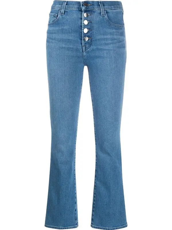 J Brand Cropped Bell Leg Jeans - Blue