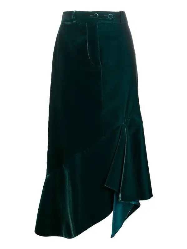 TOM FORD Asymmetric Velvet Skirt - Blue