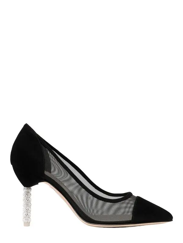 SOPHIA WEBSTER Jasmine Crystal-embellished Mesh Pumps - Black