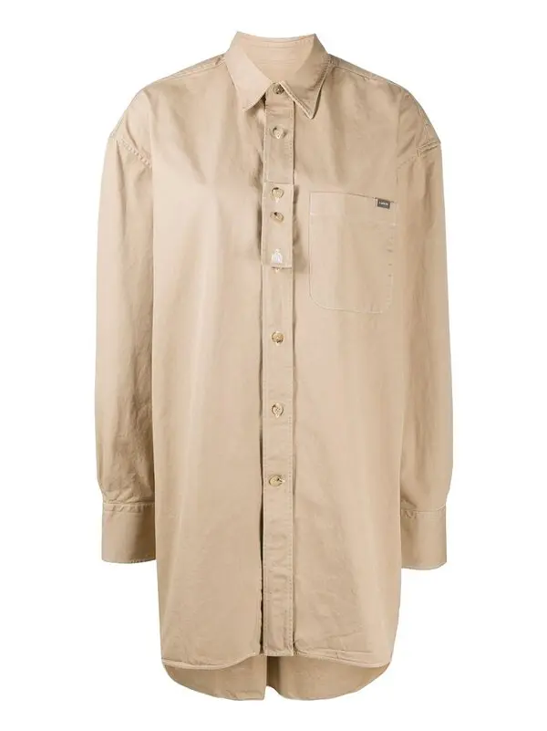 LANVIN Oversized Long Sleeve Shirt - Neutrals