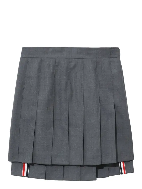 Thom Browne Pleated High-low Skirt - Grey