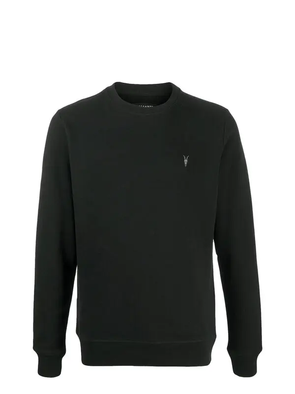 ALLSAINTS Cotton Sweatshirt With Embroidered Logo - Black