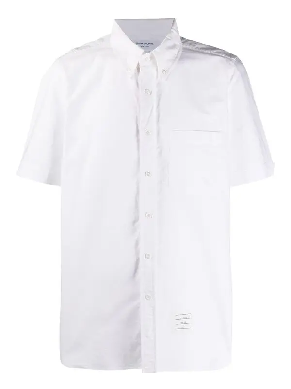 Thom Browne Grosgrain-trim Oxford Shirt - White