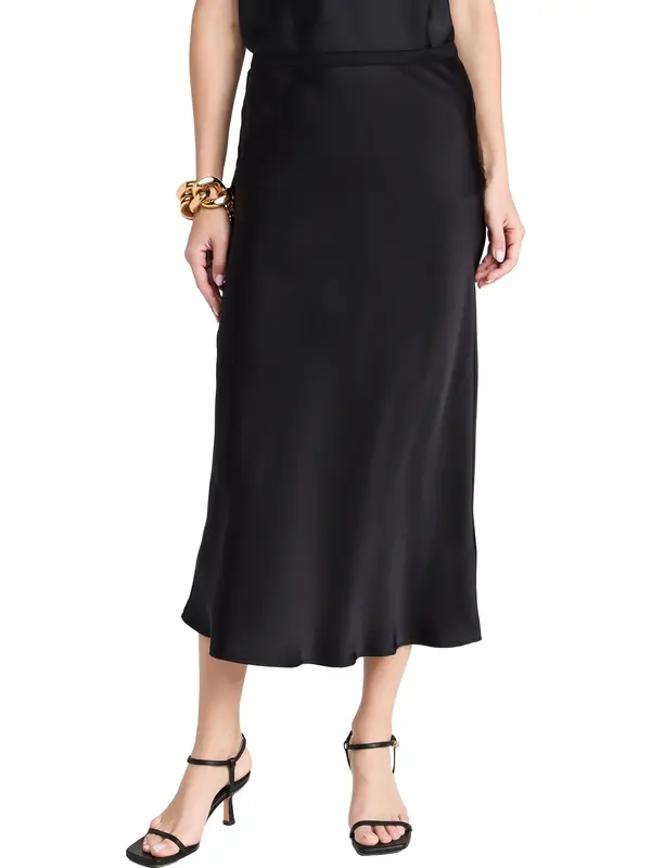 ANINE BING Bar Silk Skirt - Black