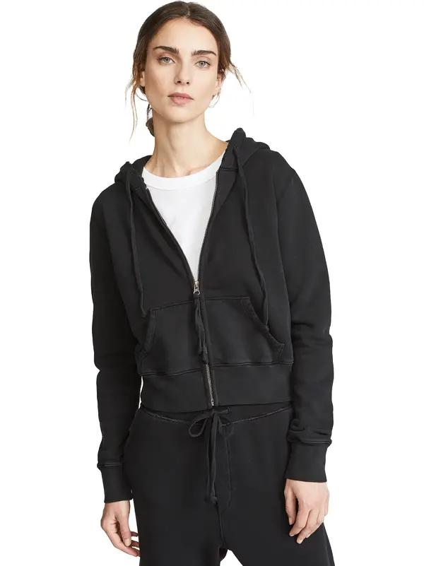 NILI LOTAN Callie Zip Hoodie - Washed Black