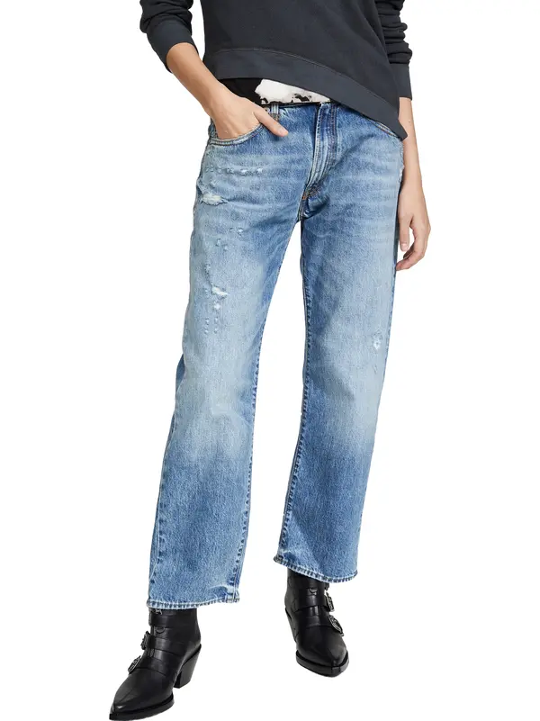 R13 Boyfriend Jeans - Bain With Rips