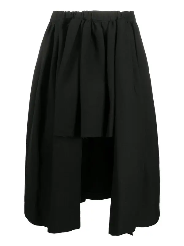 Comme Des Garçons Asymmetric Flared Skirt - Black