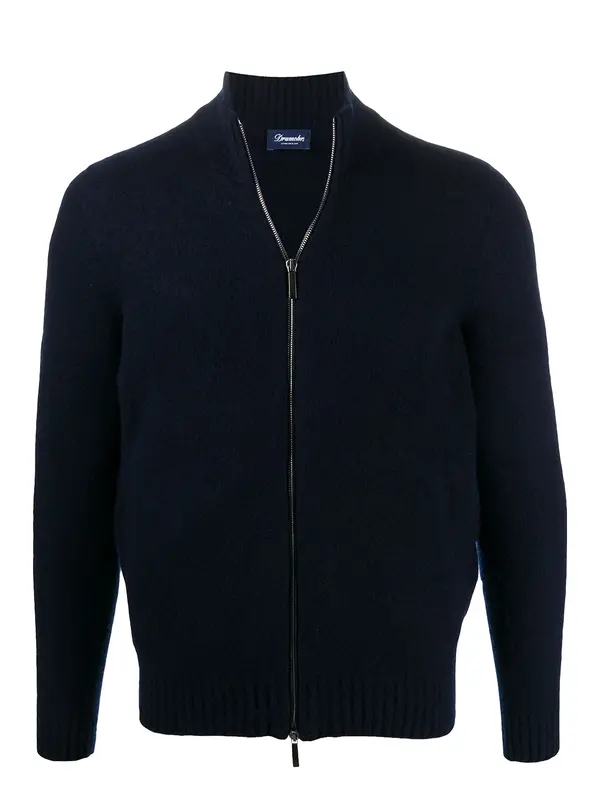 DRUMOHR Zip-up Wool Cardigan - Blue