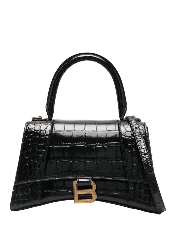 Balenciaga Small Hourglass Top-handle Bag - Black