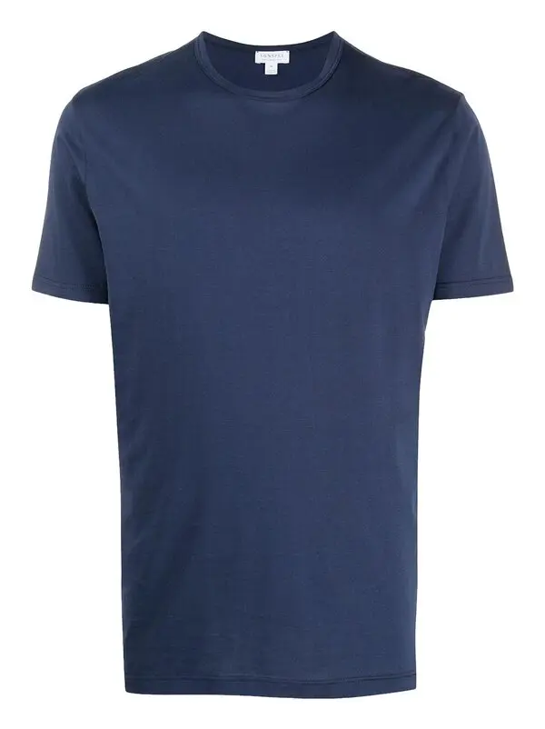 Sunspel Crew Neck Cotton T-shirt - Blue
