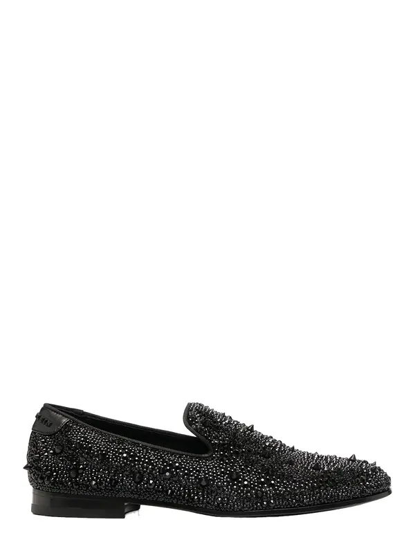 Philipp Plein Crystal-accented Moccasins - Black