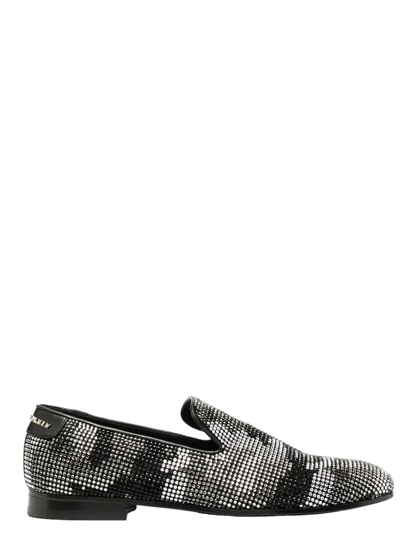 Philipp Plein Embellished Camouflage Loafers - Black