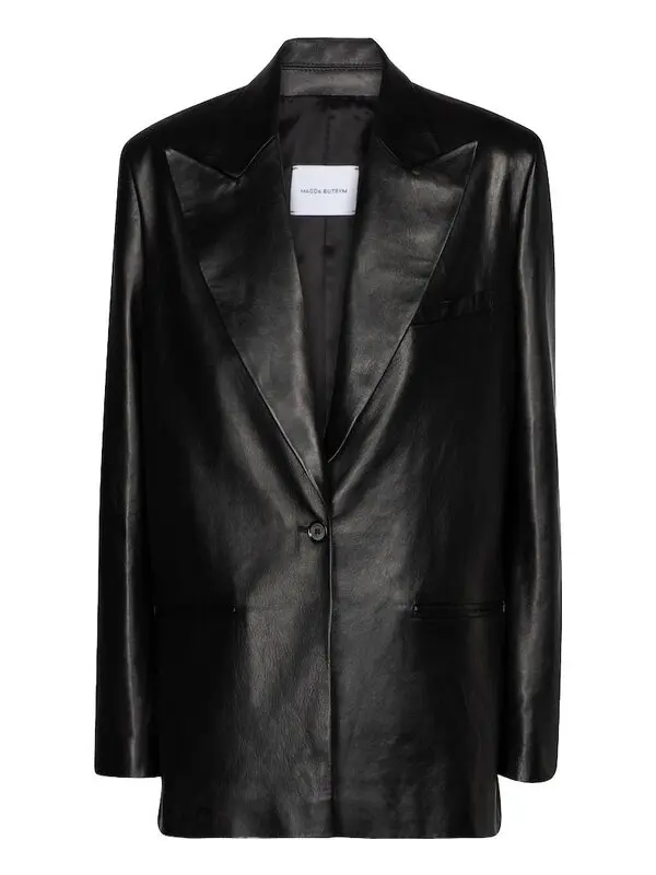 Magda Butrym Leather Blazer - Black