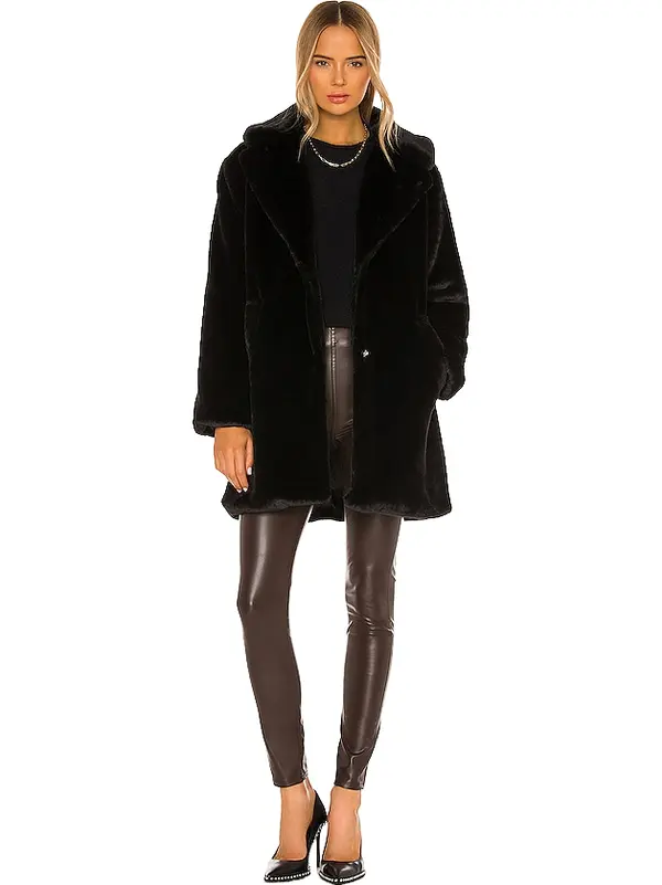 LAMARQUE Linnea Faux Fur Coat - Black