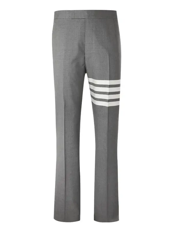 Thom Browne Slim-fit Tapered Striped Wool Trousers - Gray