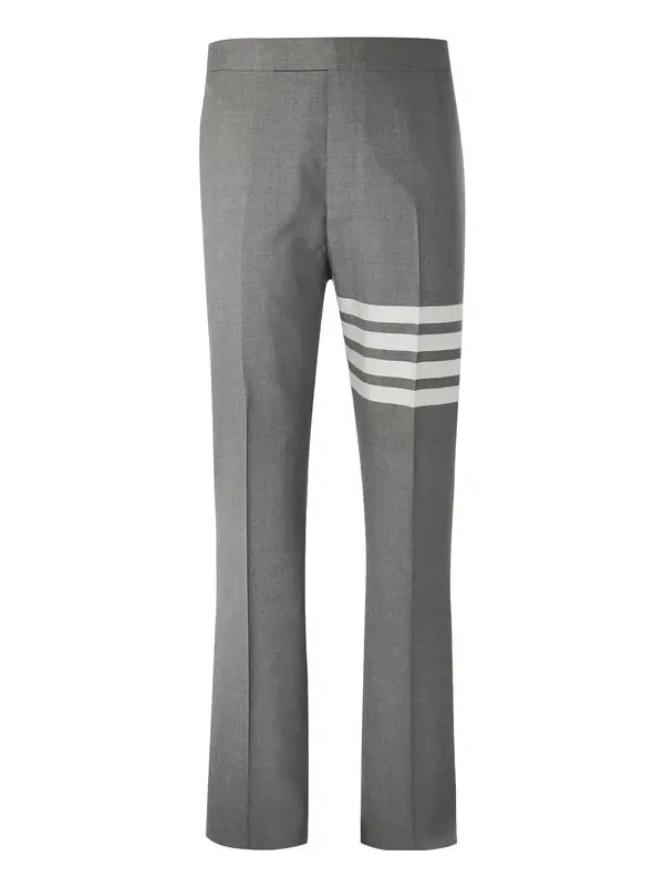 Thom Browne Slim-fit Tapered Striped Wool Trousers - Gray
