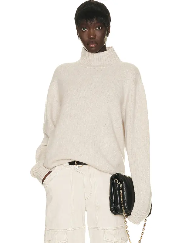 THE ELDER STATESMAN Relaxed Turtleneck Sweater - White