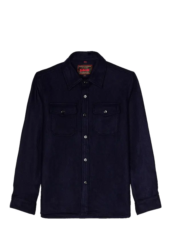 SCHOTT Cpo Wool Shirt - Blue