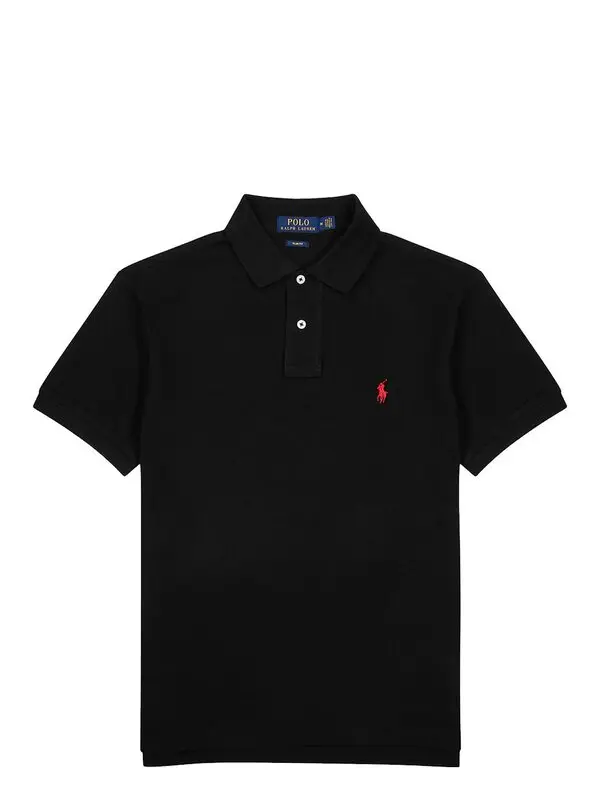 Polo Ralph Lauren Slim Piqué Cotton Polo Shirt - Black