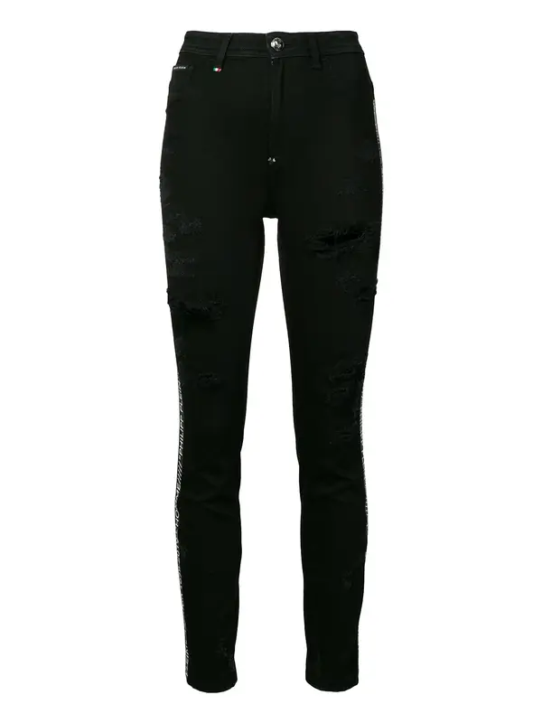 Philipp Plein Distressed Skinny Jeans - Black
