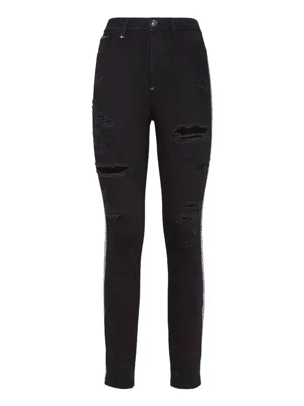 Philipp Plein Distressed Skinny-cut Jeans - Black