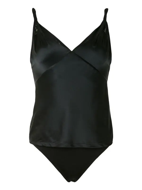RtA Cami Top Silk Bodysuit - Black