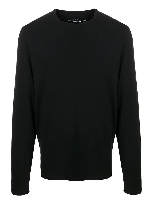 Majestic Filatures Crew Neck Long-sleeve T-shirt - Black