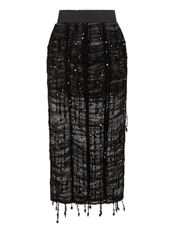 Dolce & Gabbana Embellished Pencil Skirt - Black