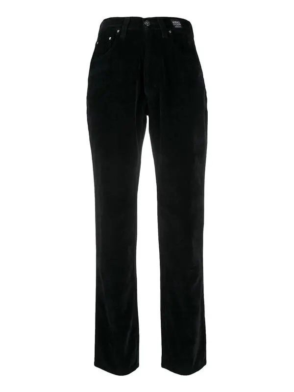 Versace 1990s Velvet Straight-leg Trousers - Black