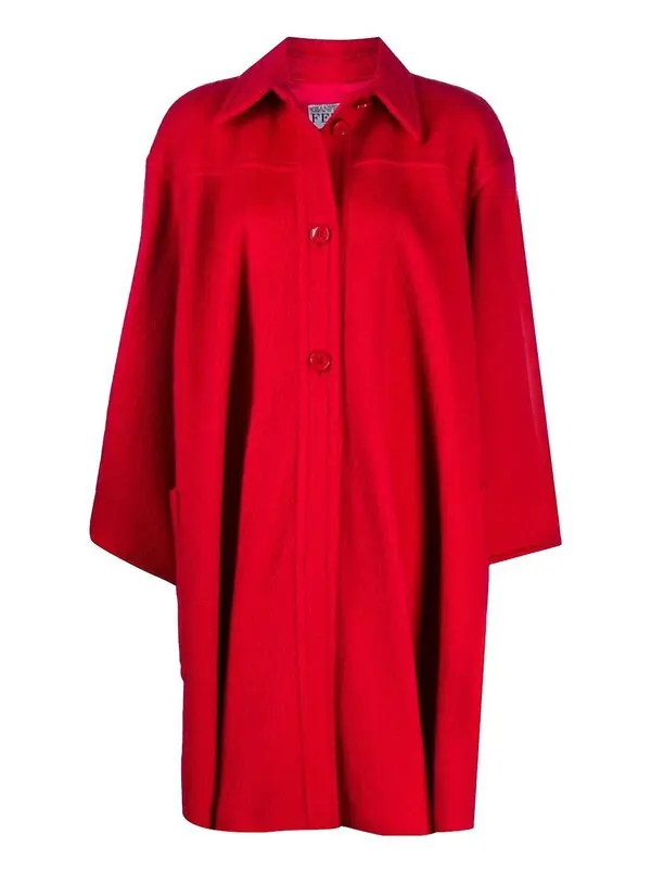 Gianfranco Ferre 1980s Wool Cape Coat - Red