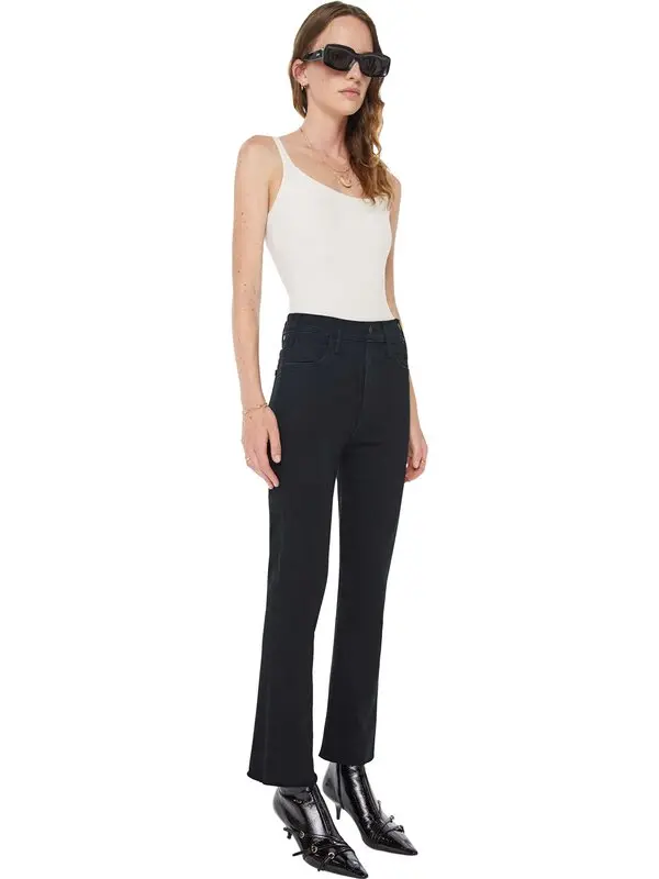 MOTHER The Hustler Ankle Fray Jeans - Black
