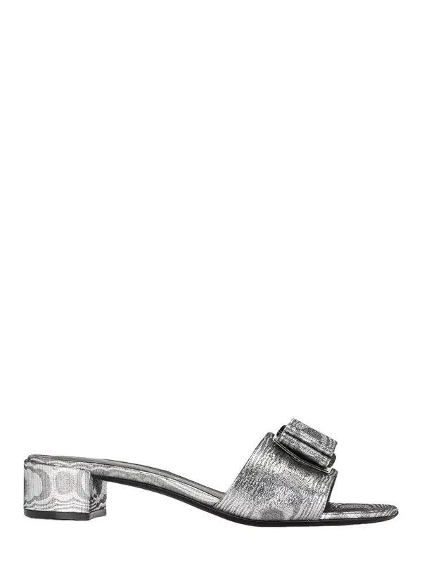 FERRAGAMO Double Bow 30mm Sandals - Silver